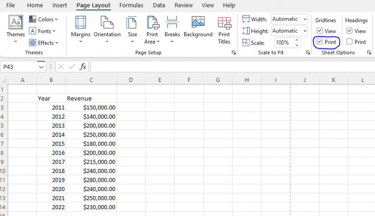 How to Print Gridlines in Excel in 3 Easy Ways - Chronicles of Data