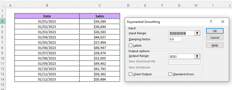 Exponential Smoothing in Excel - Step by Step Guide - Chronicles of Data
